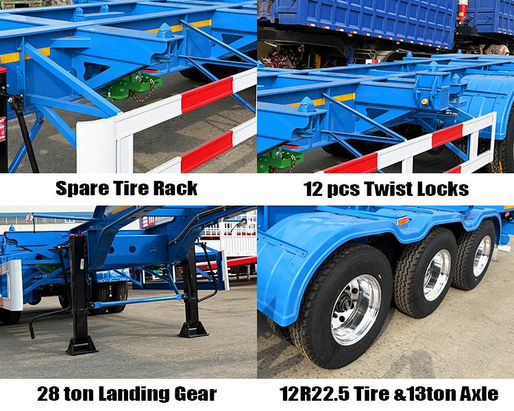 3 Axle 40 Ft Shipping Container Transport Trailer for Sale in Zimbabwe