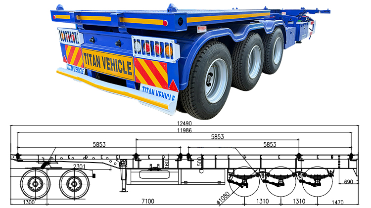 New Tri Axle Container Skeletal Trailer for Sale in Zimbabwe